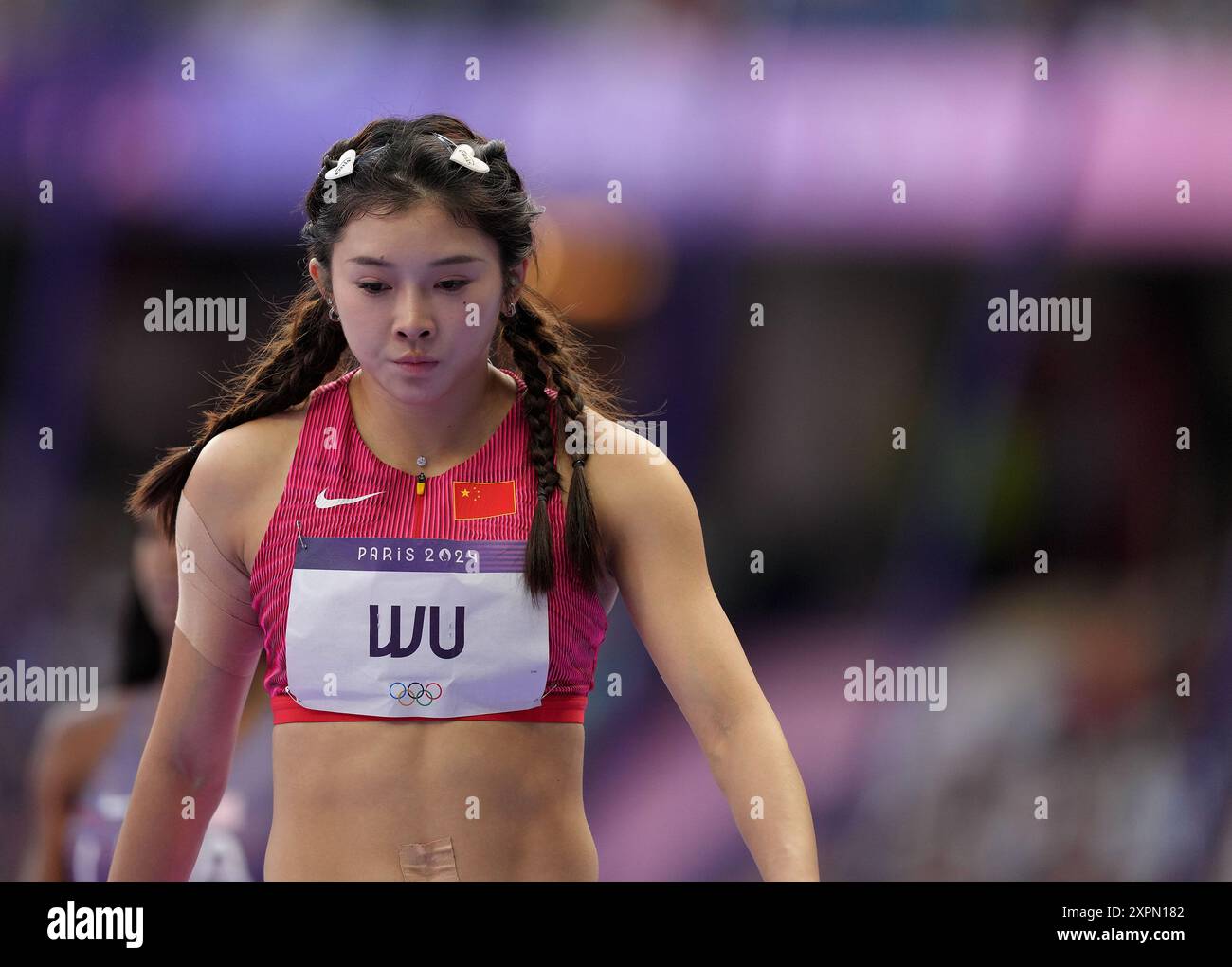 Paris, France. 7th Aug, 2024. Wu Yanni of China reacts before the women ...