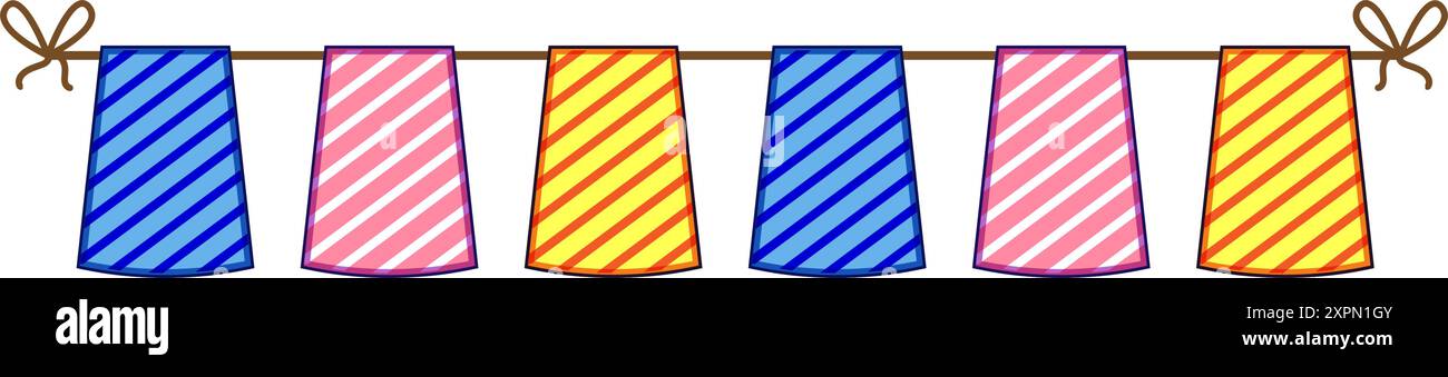 flag birthday flags cartoon vector illustration Stock Vector Image ...