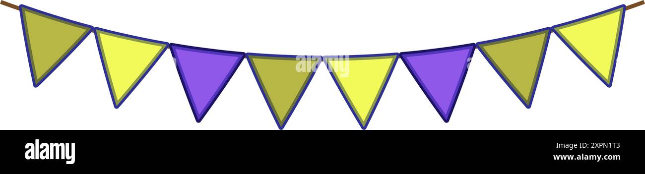 blue birthday flags cartoon vector illustration Stock Vector Image ...