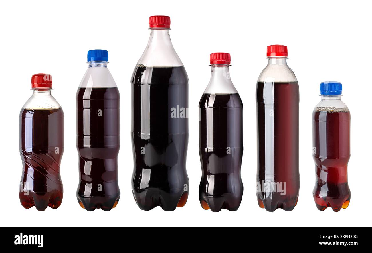 Cola glass bottles. Isolated on white background Stock Photo - Alamy