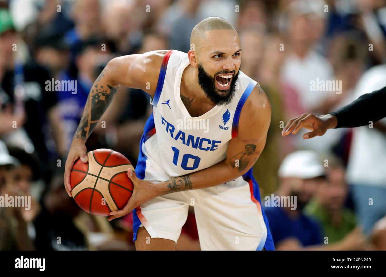 Paris, FRANCE - AUGUST 06: Evan Fournier of France during the Men's ...
