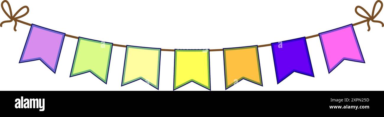 decor birthday flags cartoon vector illustration Stock Vector Image ...