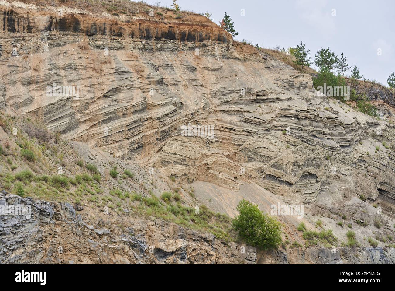Various rock formations of basalt, sandstone, dross and others in ...