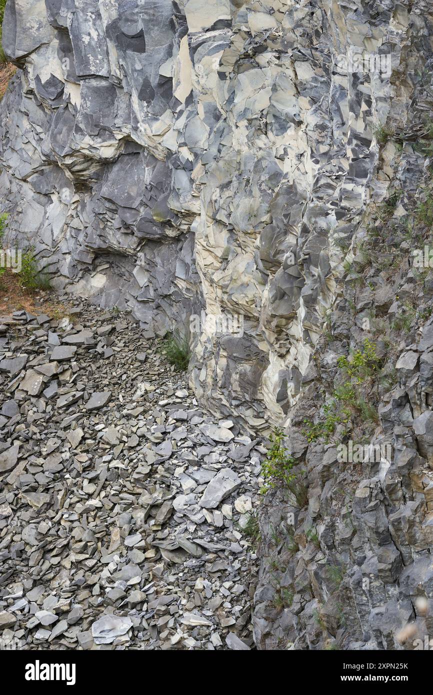 Various rock formations of basalt, sandstone, dross and others in ...