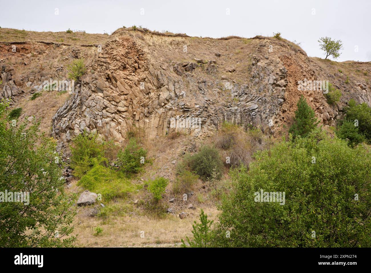 Various rock formations of basalt, sandstone, dross and others in ...