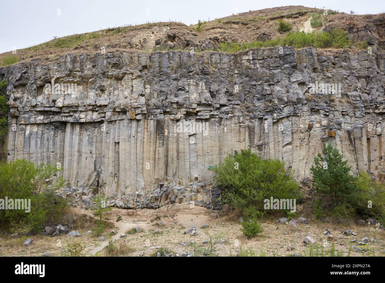 Various rock formations of basalt, sandstone, dross and others in ...