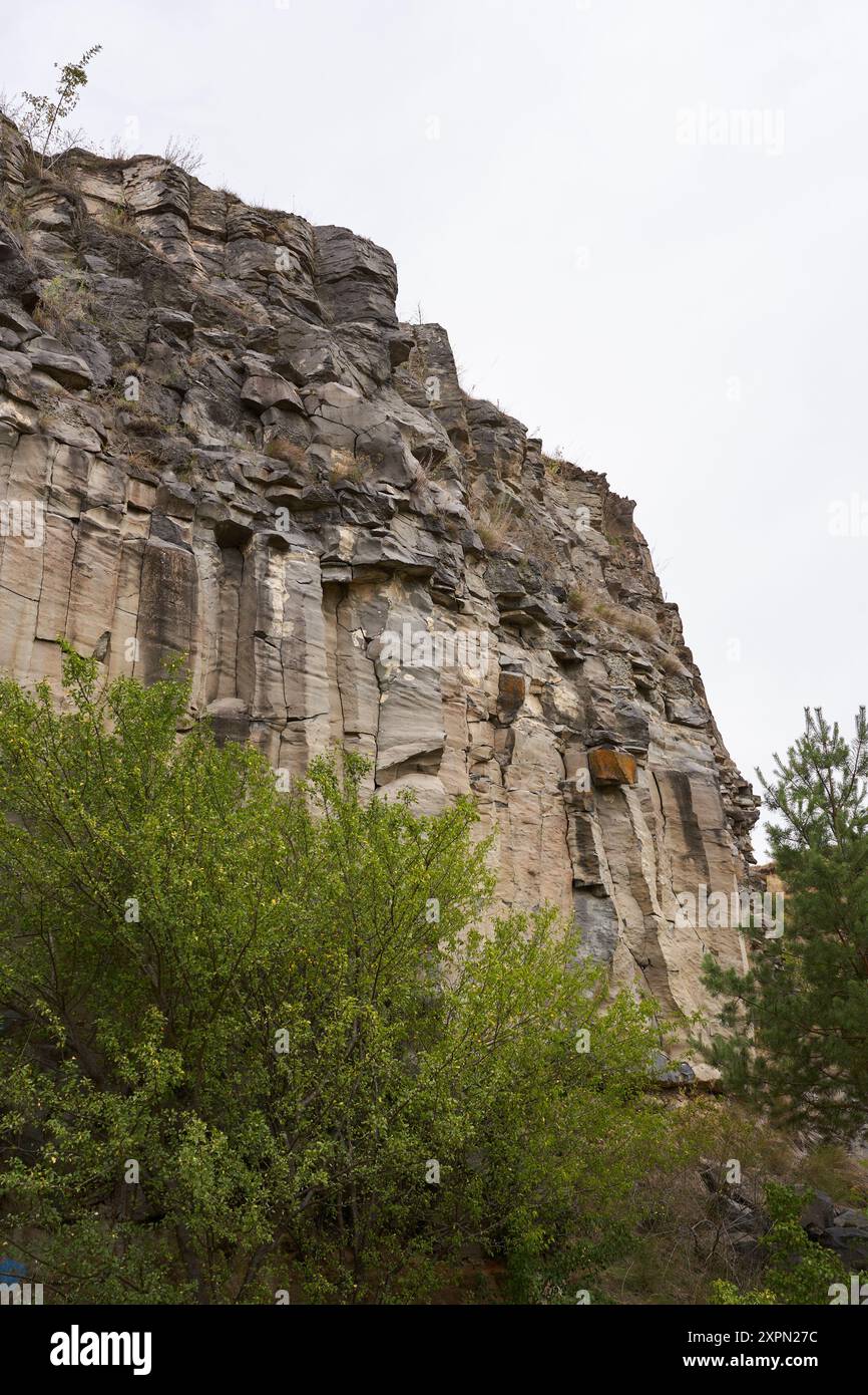 Various rock formations of basalt, sandstone, dross and others in ...