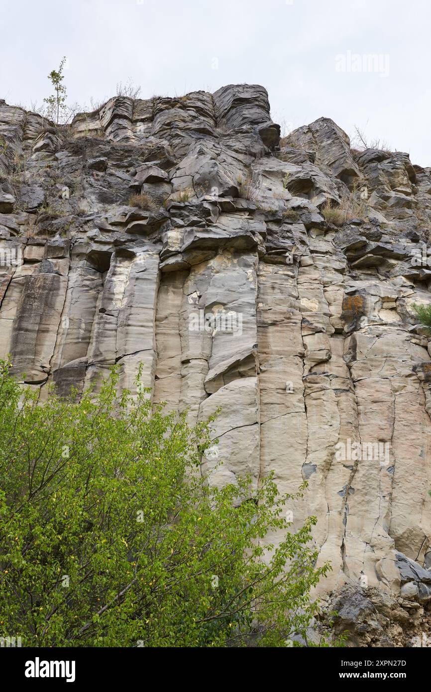 Various rock formations of basalt, sandstone, dross and others in ...