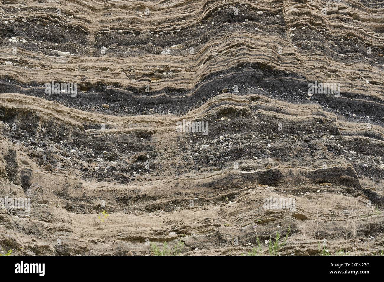 Various rock formations of basalt, sandstone, dross and others in ...