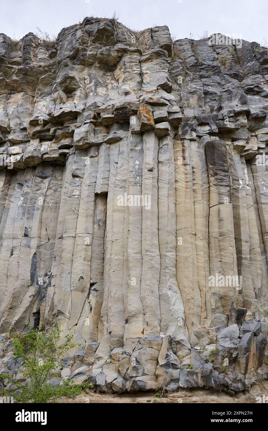 Various rock formations of basalt, sandstone, dross and others in ...