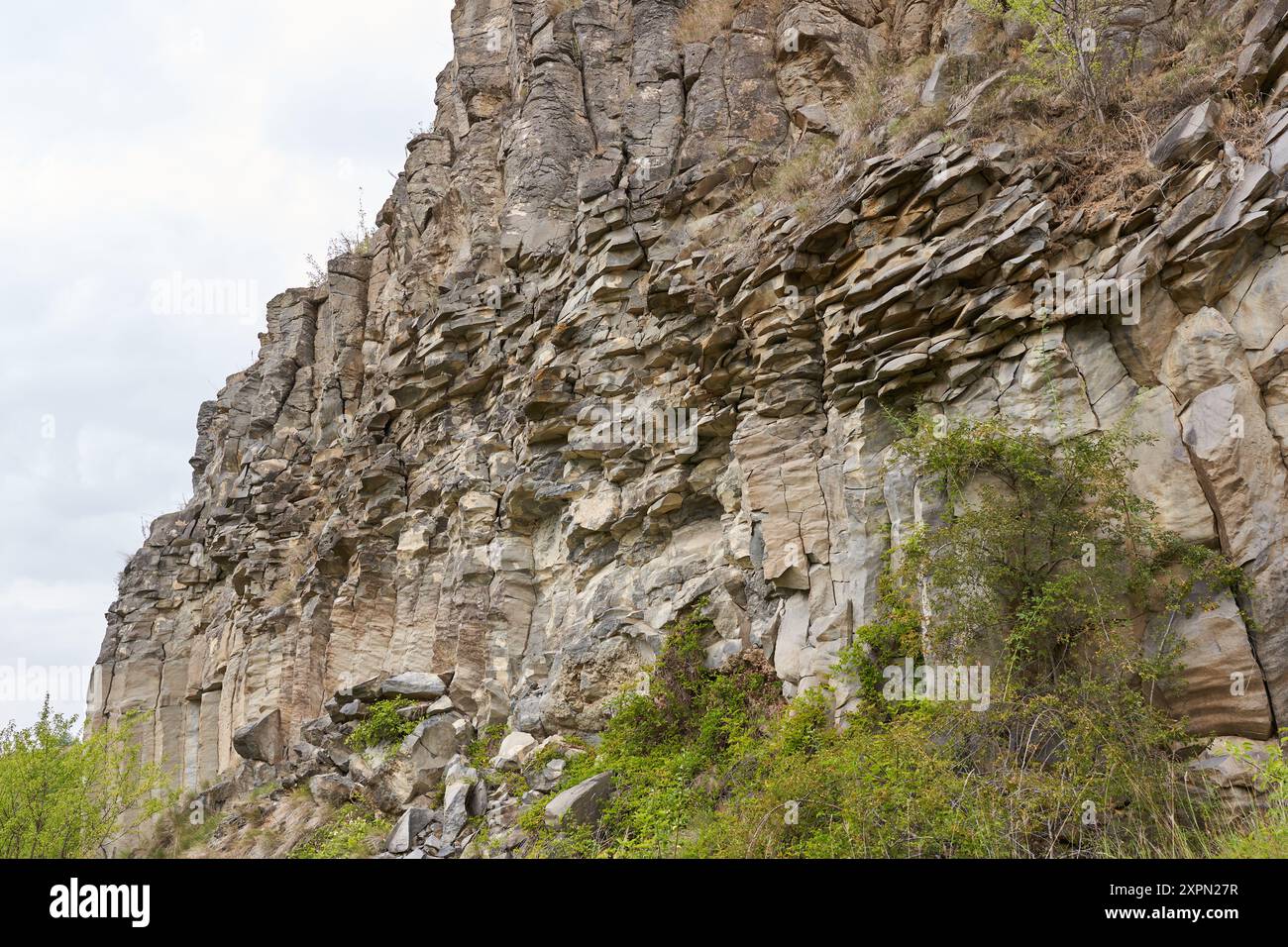 Various rock formations of basalt, sandstone, dross and others in ...