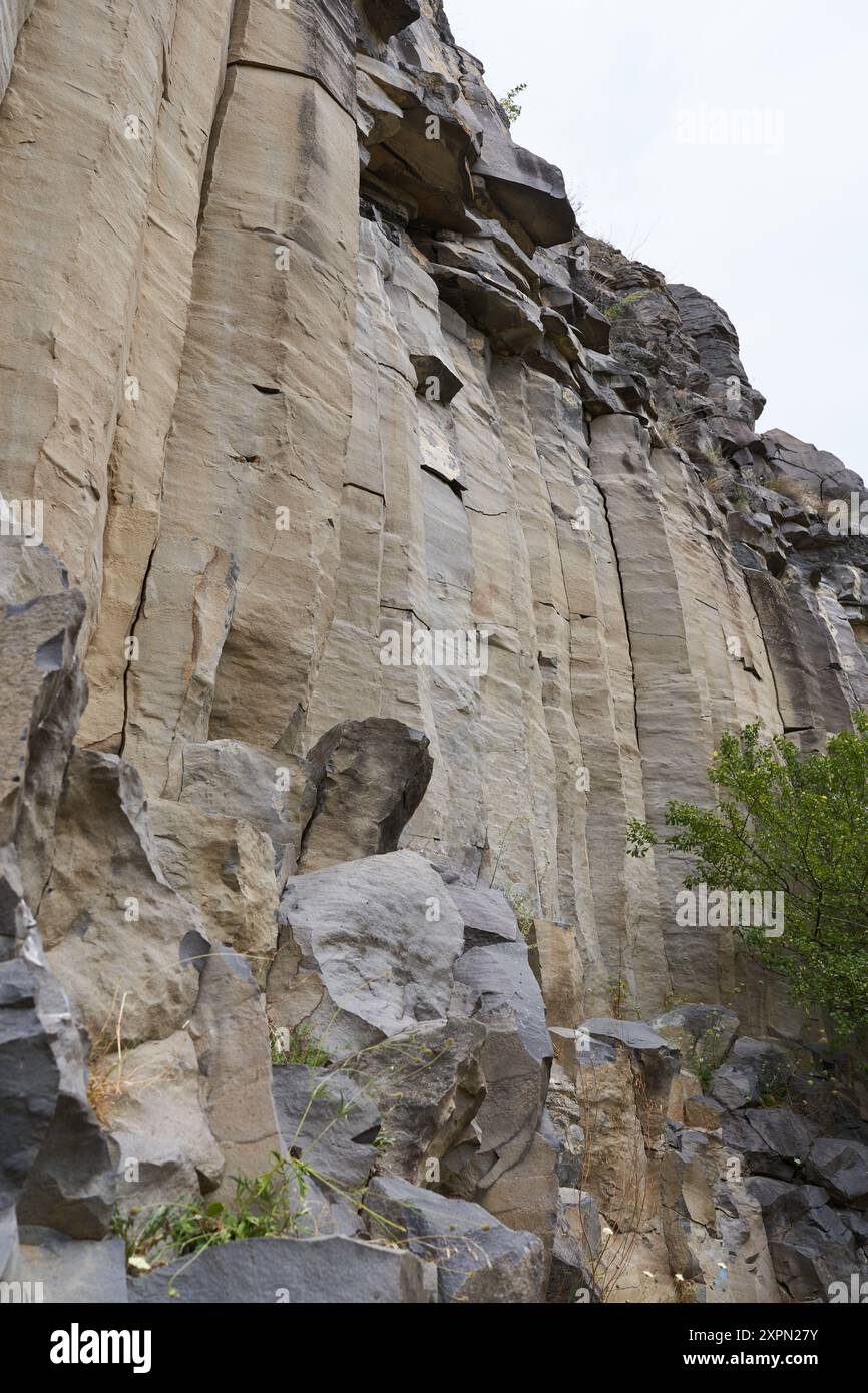 Various rock formations of basalt, sandstone, dross and others in ...