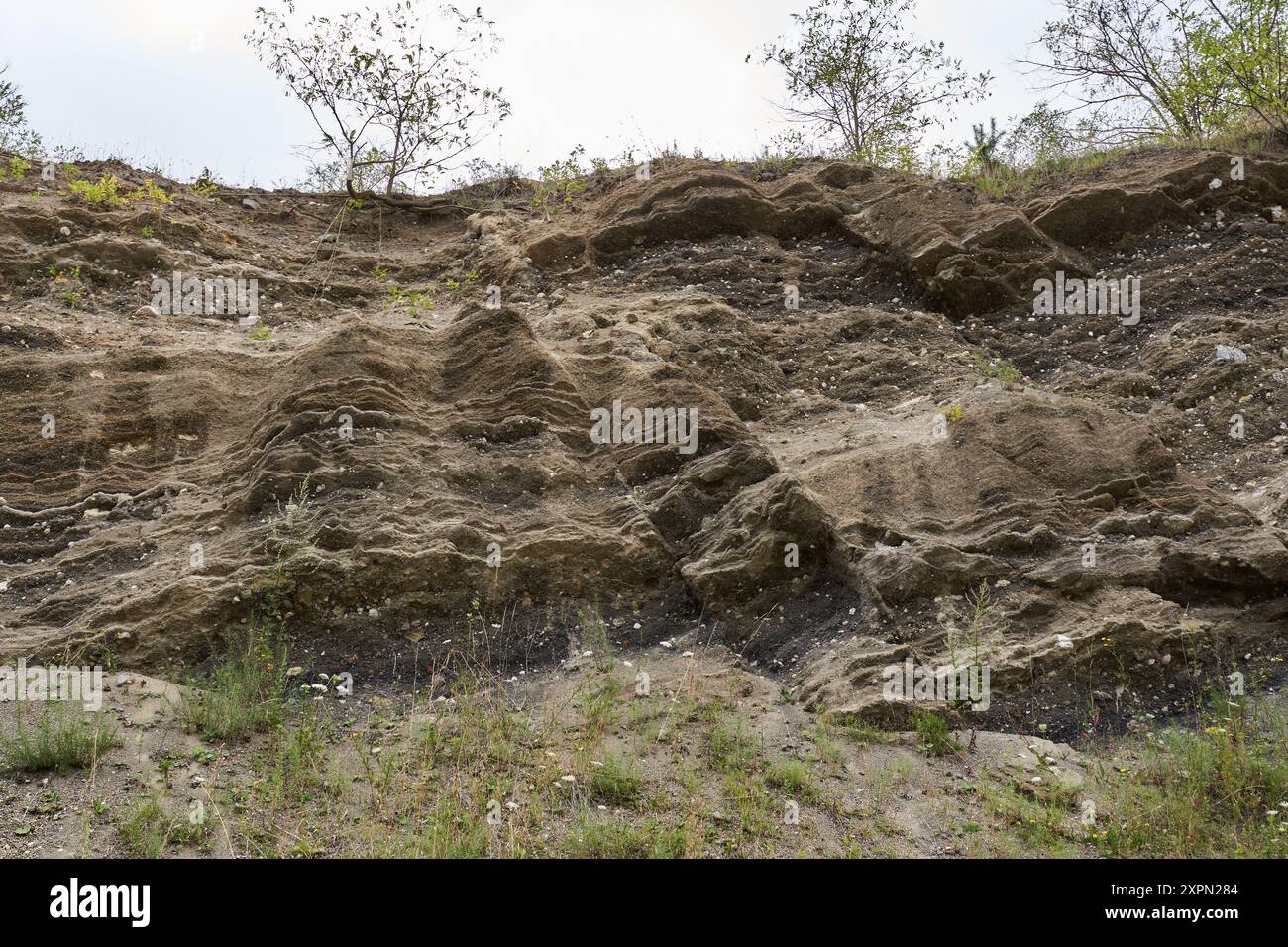 Various rock formations of basalt, sandstone, dross and others in ...
