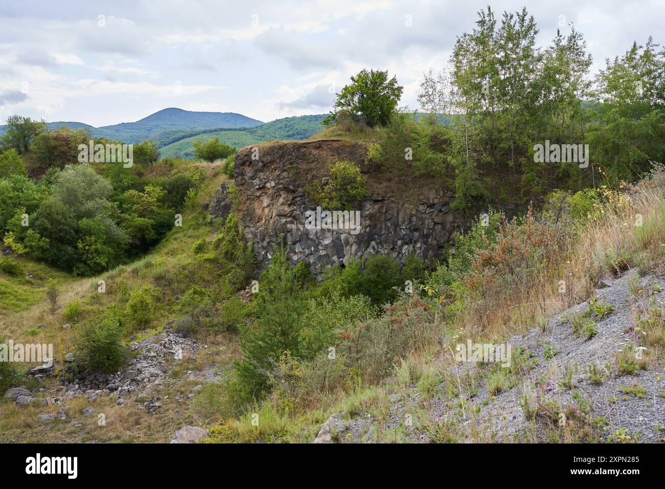 Various rock formations of basalt, sandstone, dross and others in ...