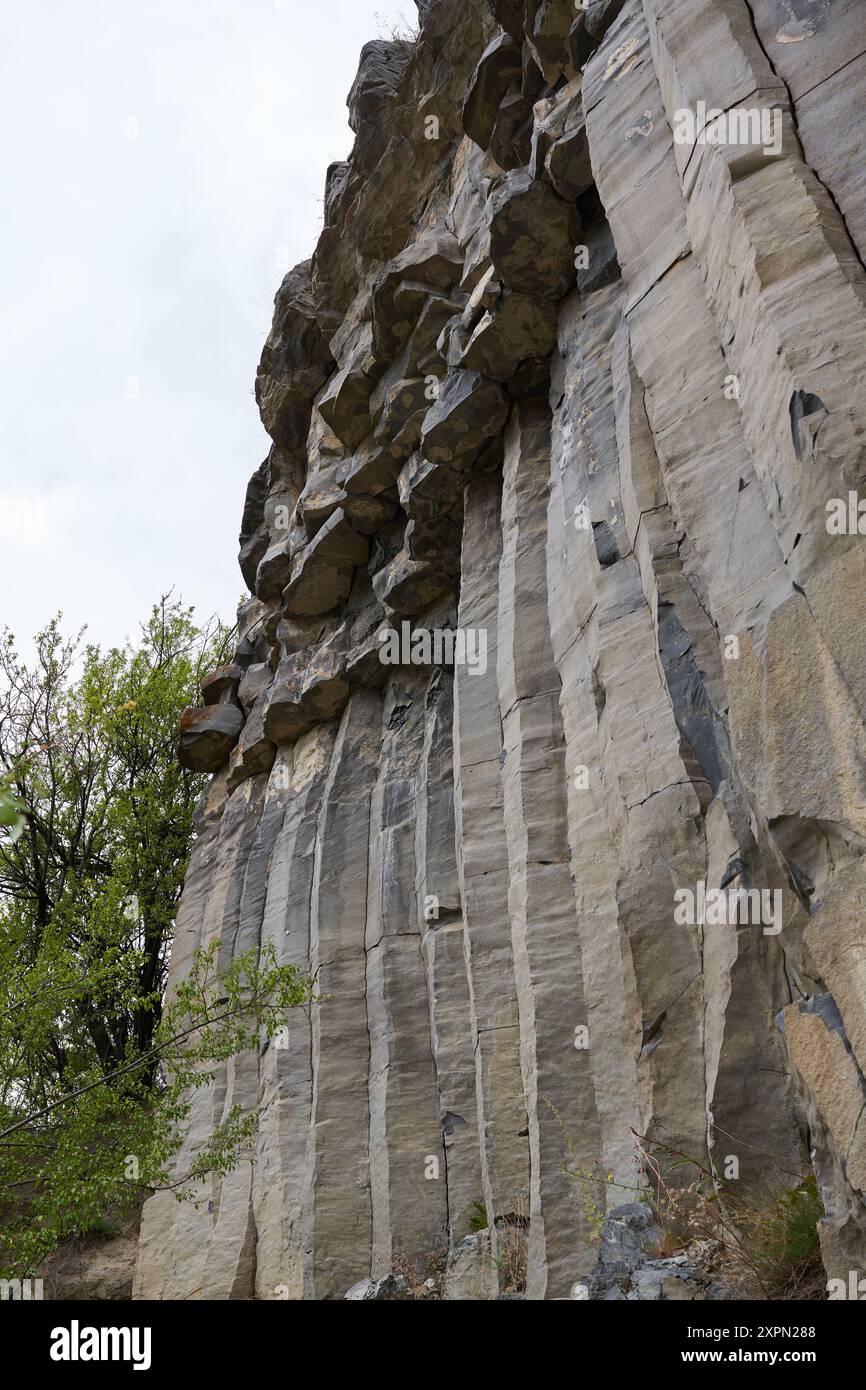 Various rock formations of basalt, sandstone, dross and others in ...