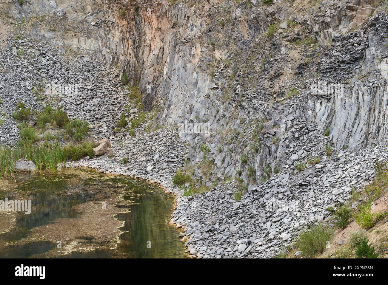 Various rock formations of basalt, sandstone, dross and others in ...