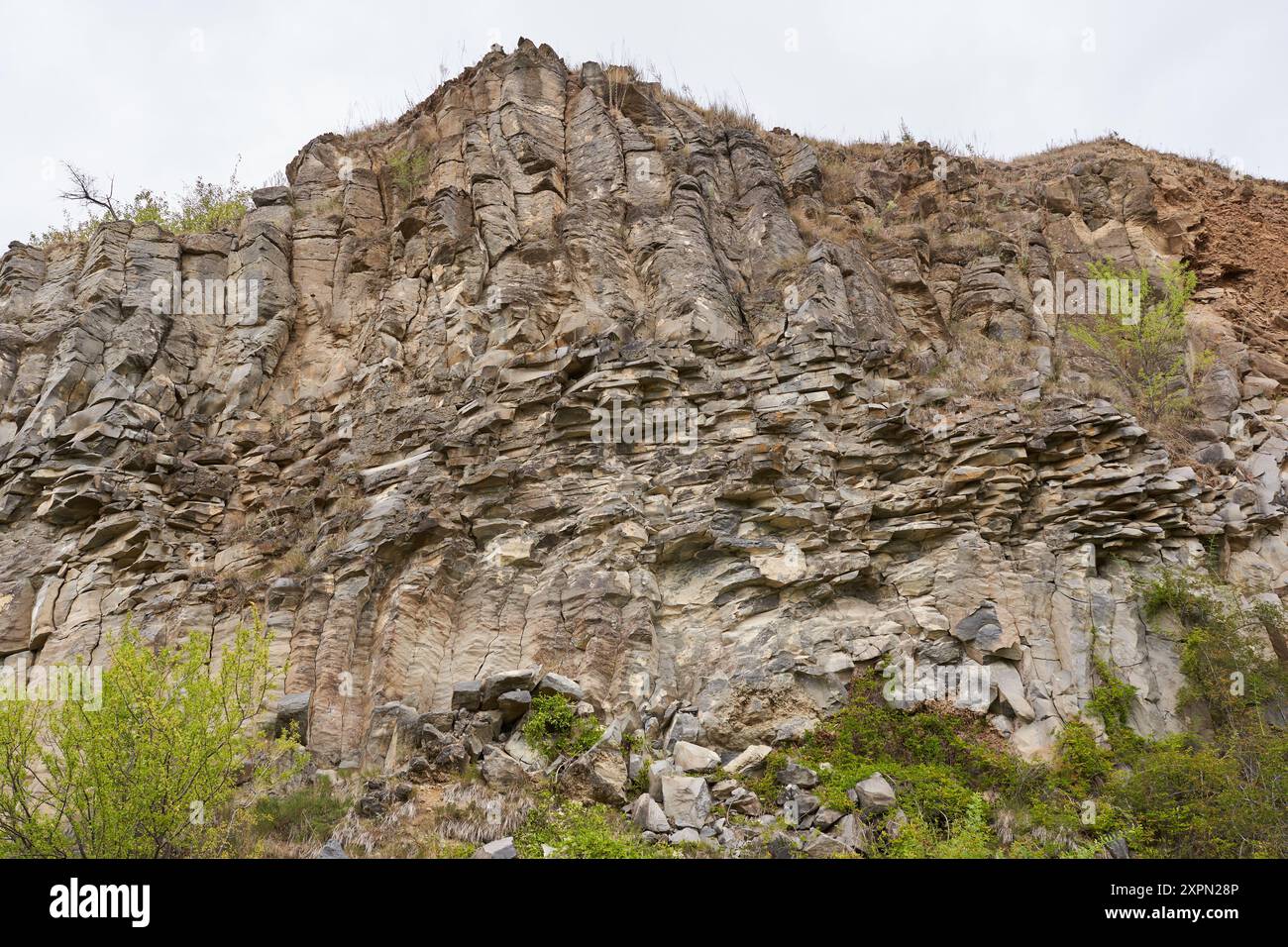 Various rock formations of basalt, sandstone, dross and others in ...