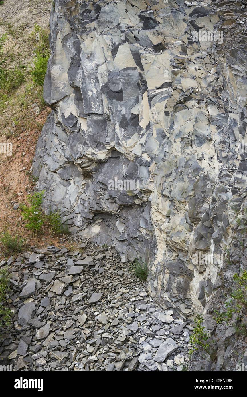 Various rock formations of basalt, sandstone, dross and others in ...