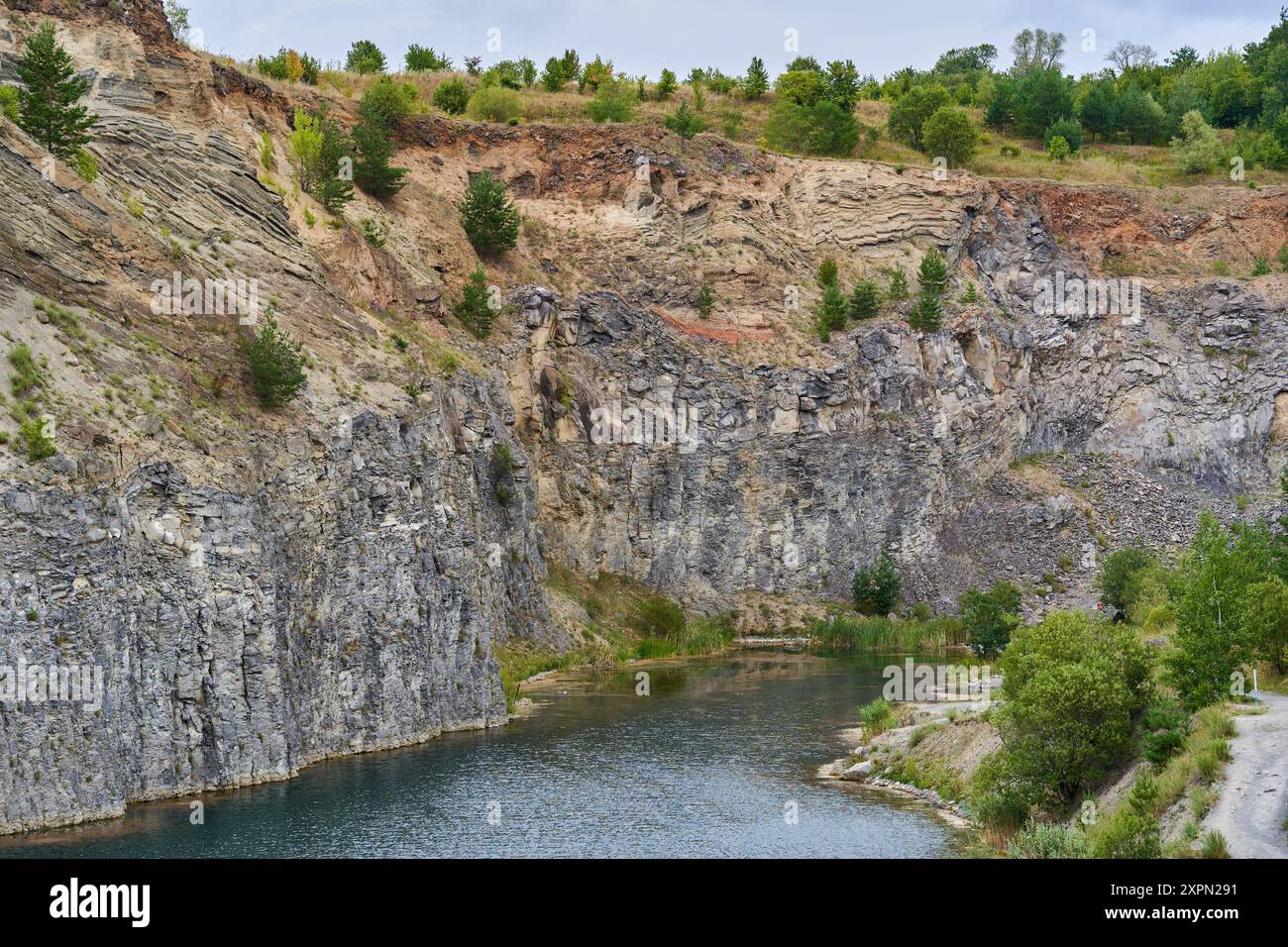 Various rock formations of basalt, sandstone, dross and others in ...