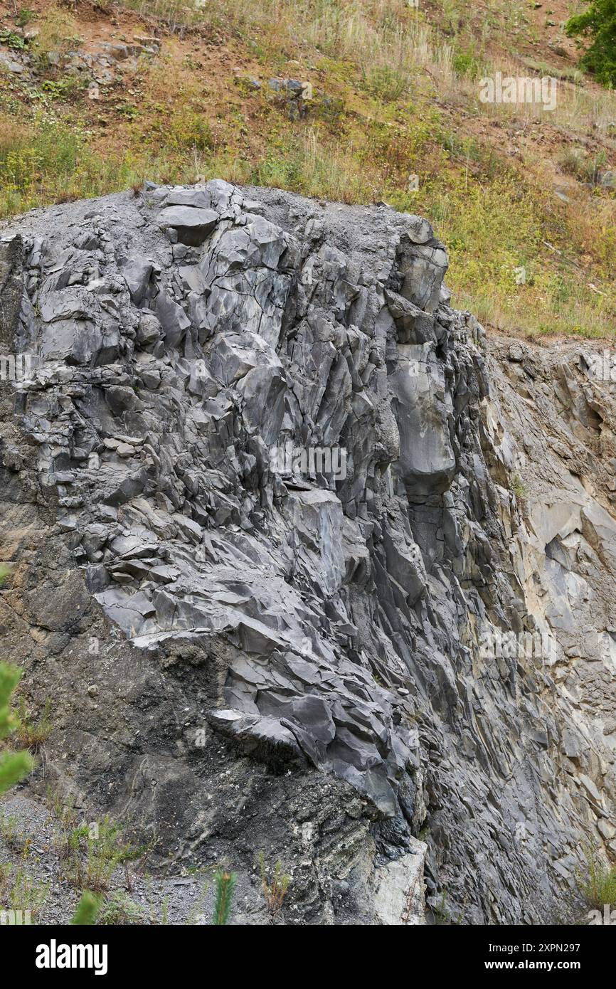 Various rock formations of basalt, sandstone, dross and others in ...