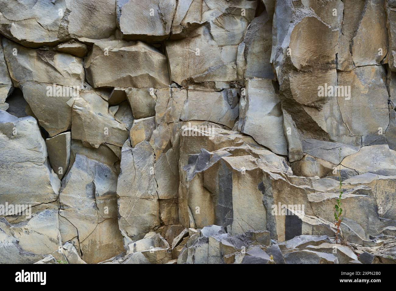 Various rock formations of basalt, sandstone, dross and others in ...