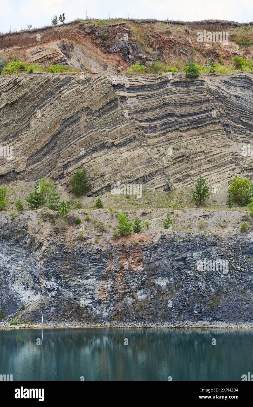 Various rock formations of basalt, sandstone, dross and others in ...