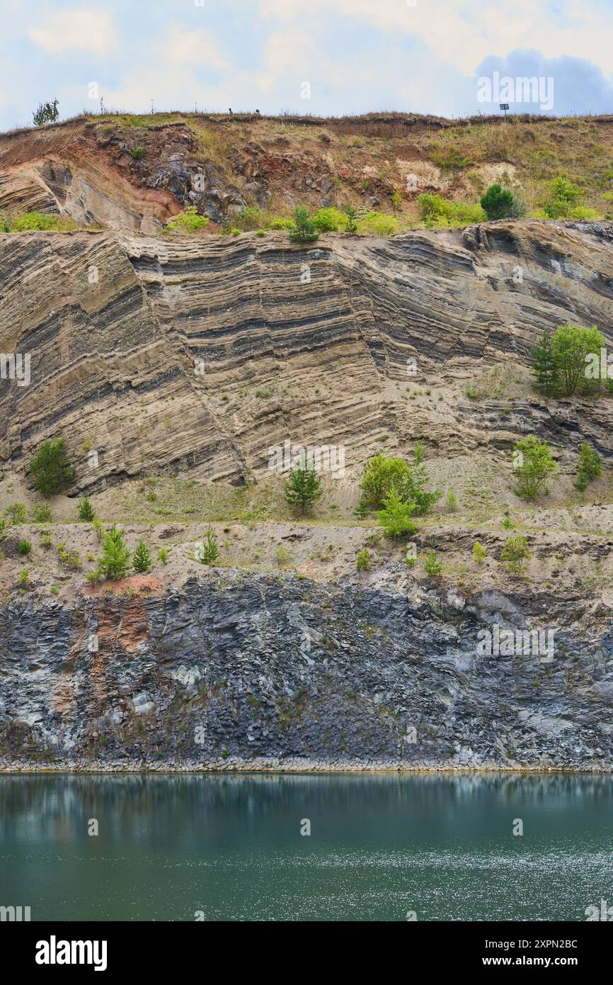 Various rock formations of basalt, sandstone, dross and others in ...