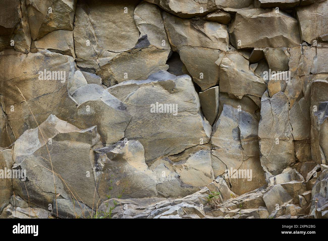 Various rock formations of basalt, sandstone, dross and others in ...