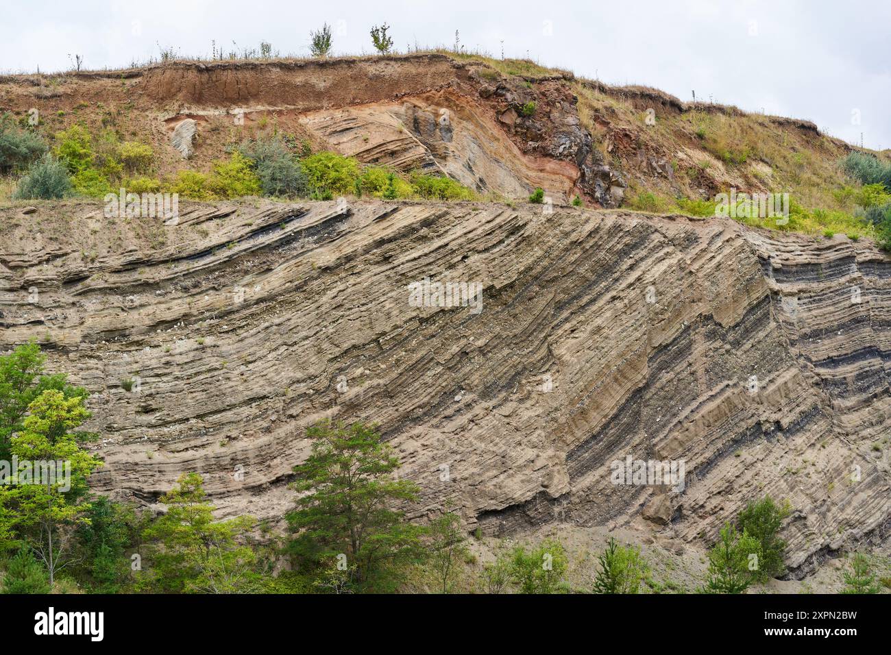 Various rock formations of basalt, sandstone, dross and others in ...