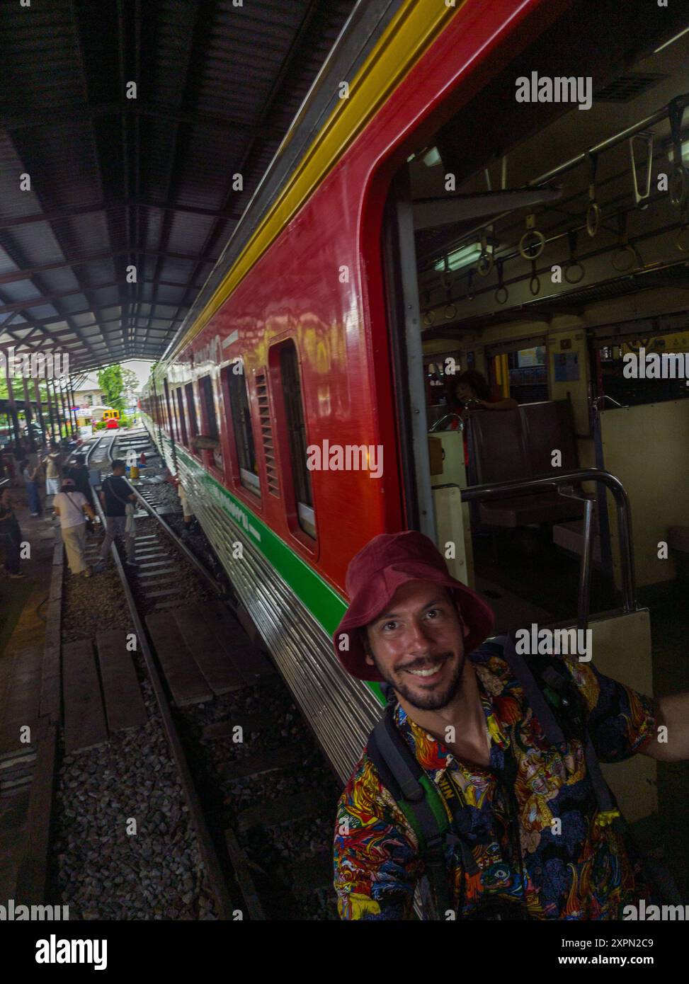 Talad Rom Hub, also known as the Maeklong Railway Market Stock Photo ...
