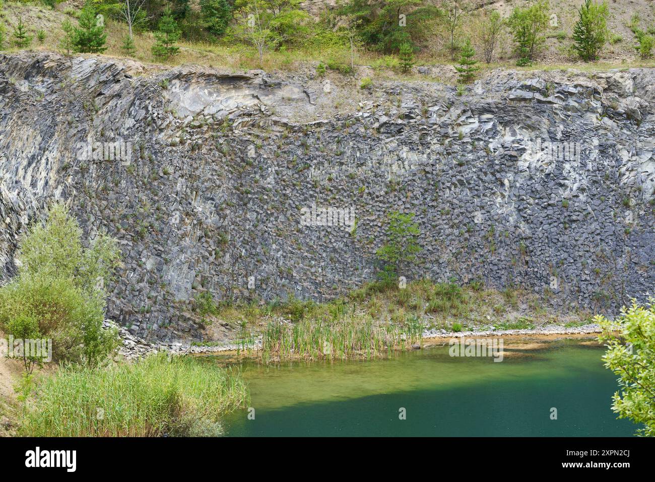 Various rock formations of basalt, sandstone, dross and others in ...