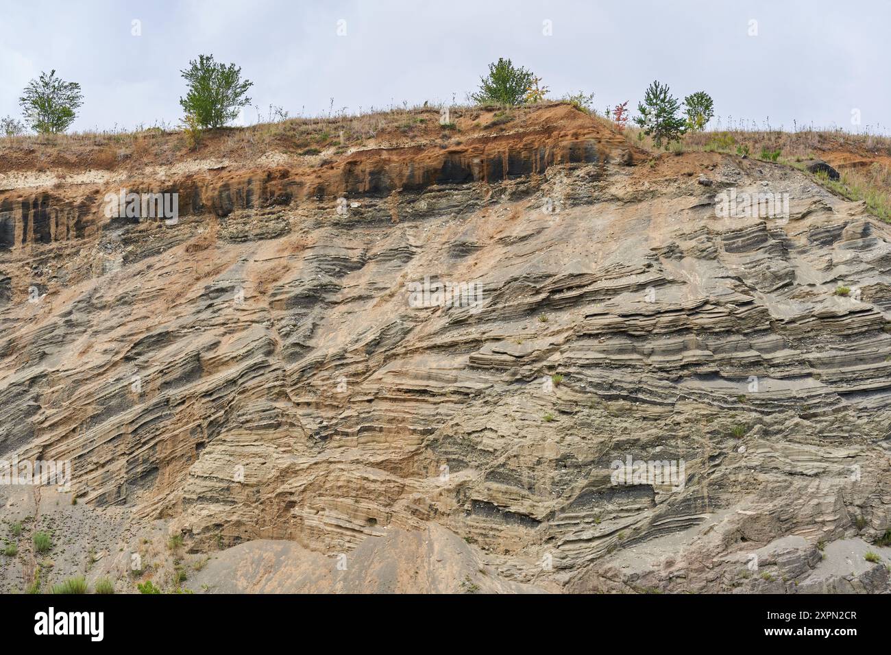 Various rock formations of basalt, sandstone, dross and others in ...