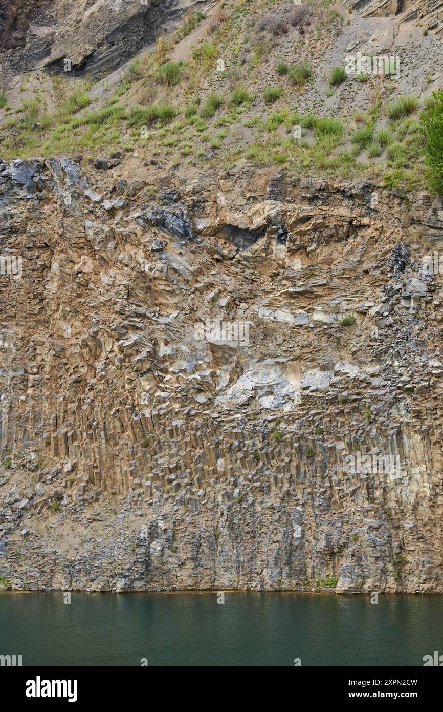 Various rock formations of basalt, sandstone, dross and others in ...