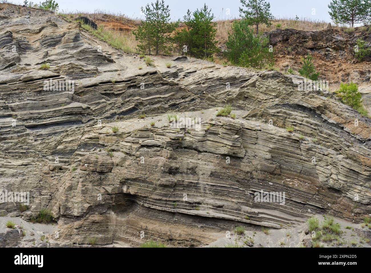 Various rock formations of basalt, sandstone, dross and others in ...