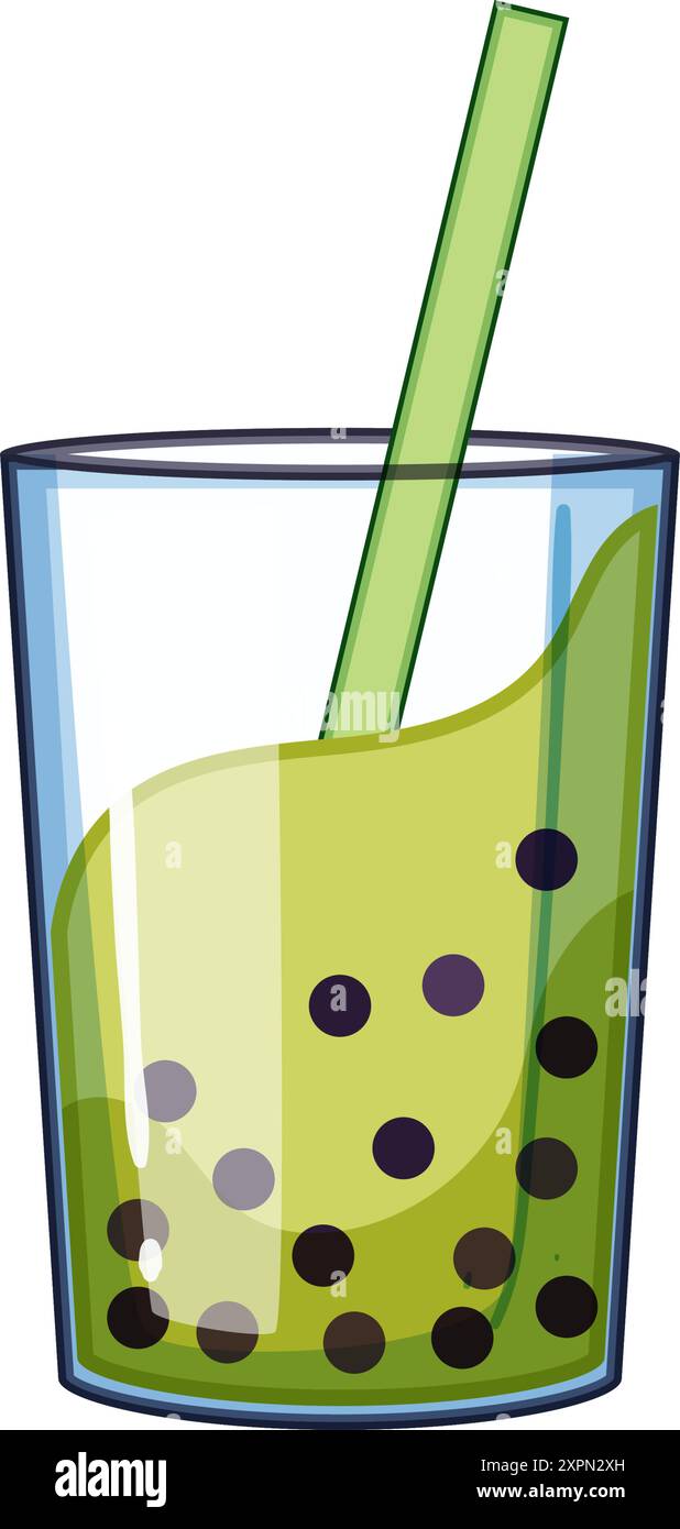 boba bubble tea cartoon vector illustration Stock Vector Image & Art ...