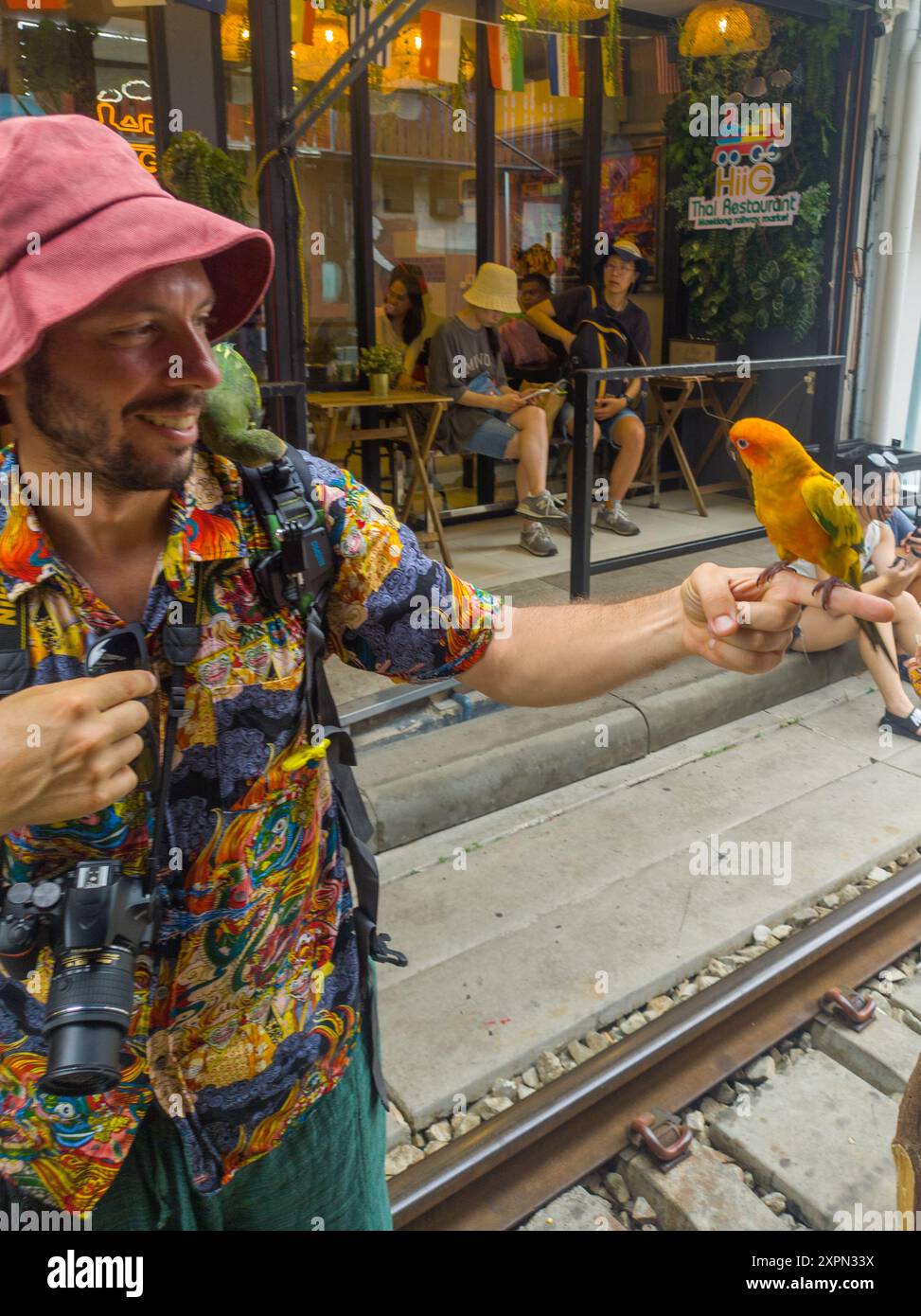 Talad Rom Hub, also known as the Maeklong Railway Market Stock Photo ...