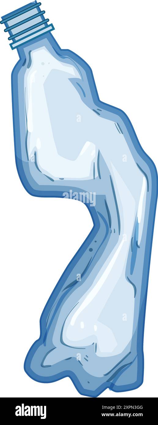 empty crumpled plastic bottle cartoon vector illustration Stock Vector ...