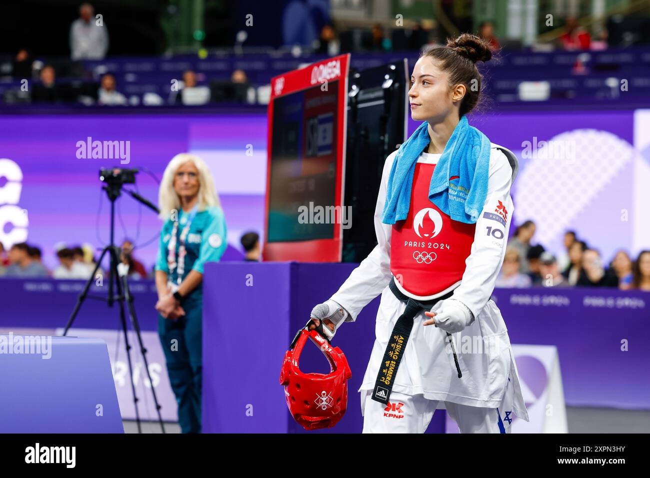 Abishag Semberg of Israel gestures against Dunya Ali M Abutaleb of ...