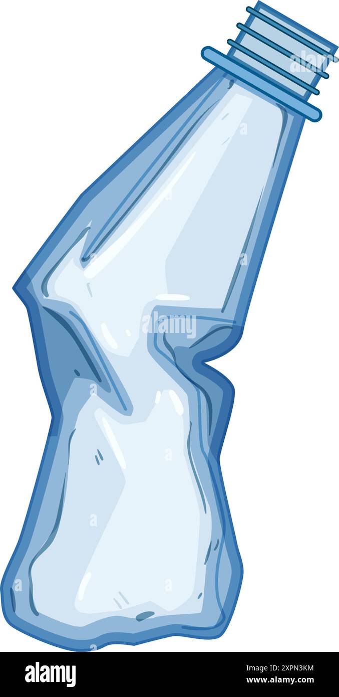 trash crumpled plastic bottle cartoon vector illustration Stock Vector ...