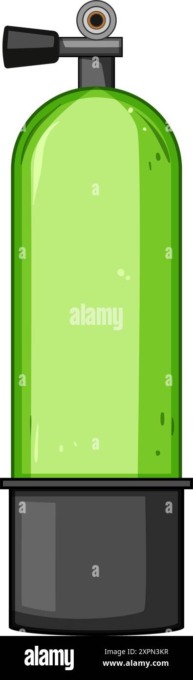 oxygen diving cylinder cartoon vector illustration Stock Vector Image ...