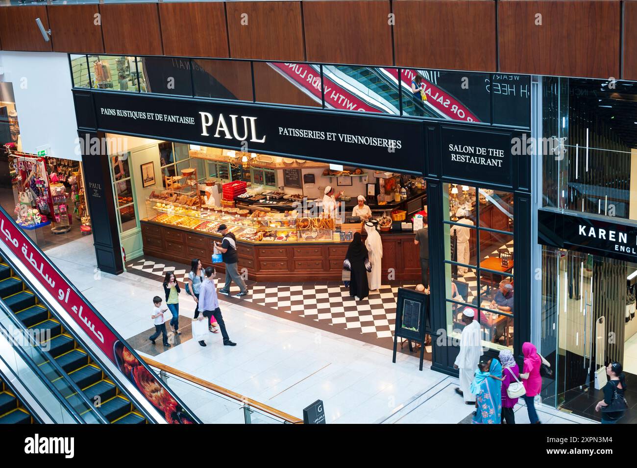 Dubai, UAE, April 14th, 2012. PAUL Bakery store in a modern shopping ...