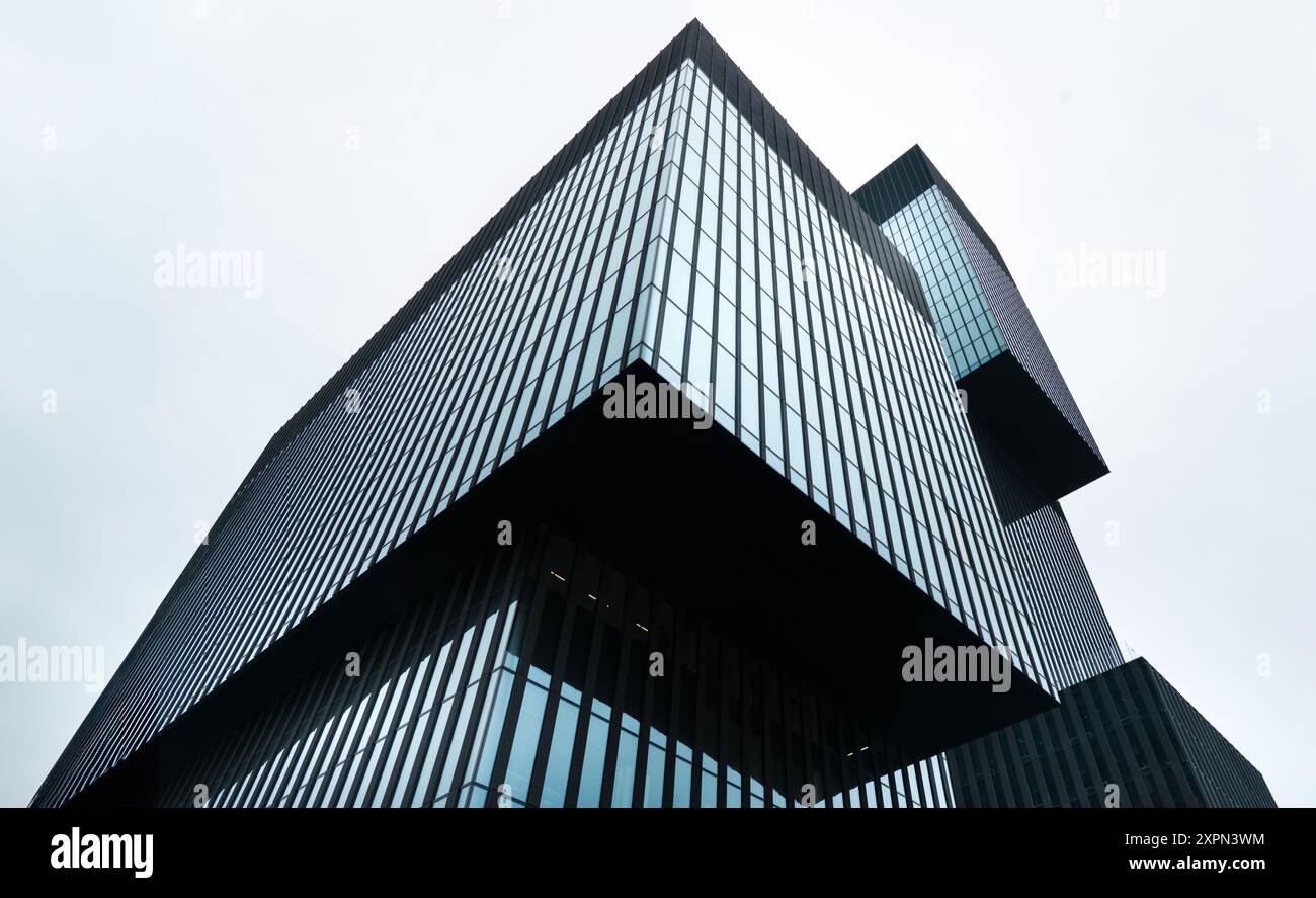 Modern Office building skyscraper. White background. Business financial ...