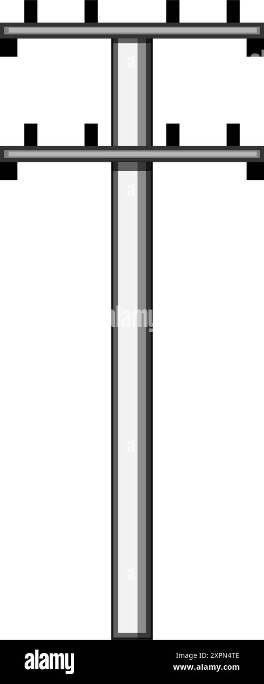 high electric pylon cartoon vector illustration Stock Vector Image ...