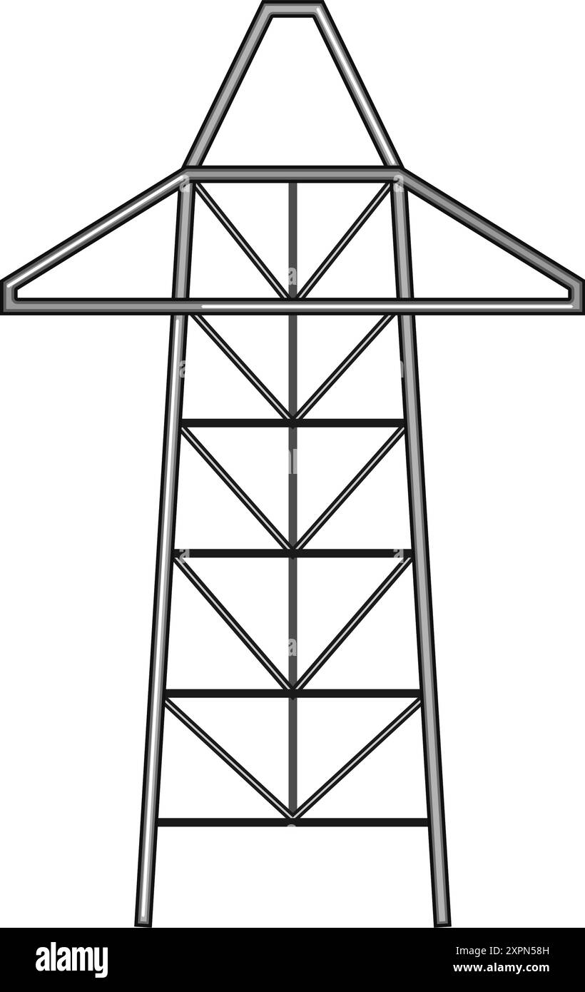 pole electric pylon cartoon vector illustration Stock Vector Image ...