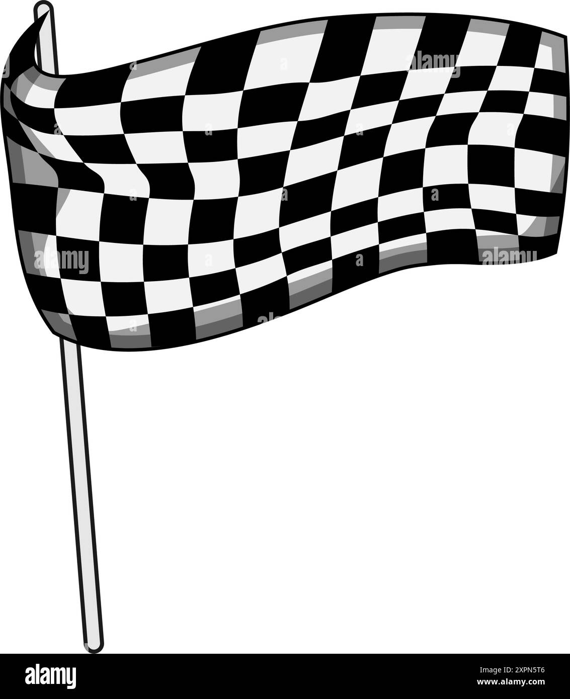 black finish flag cartoon vector illustration Stock Vector Image & Art ...