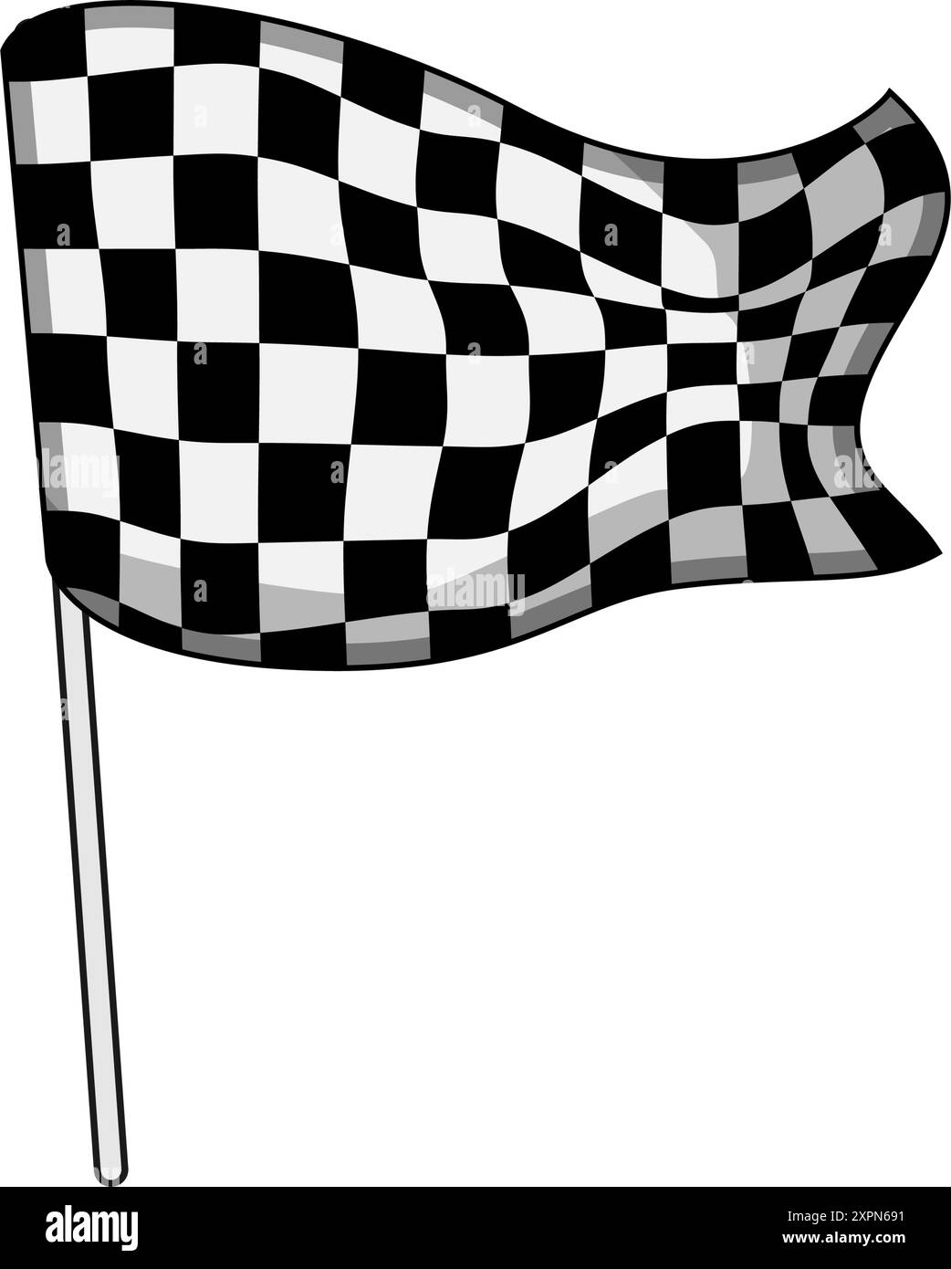 line finish flag cartoon vector illustration Stock Vector Image & Art ...