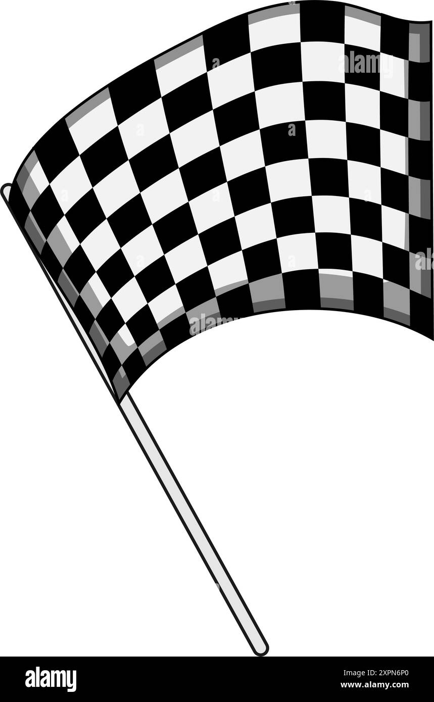 sport finish flag cartoon vector illustration Stock Vector Image & Art ...