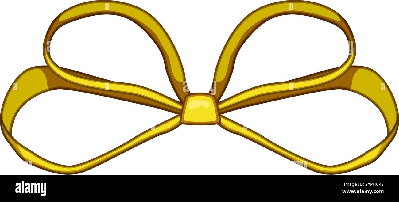 ribbon gold bow cartoon vector illustration Stock Vector Image & Art ...