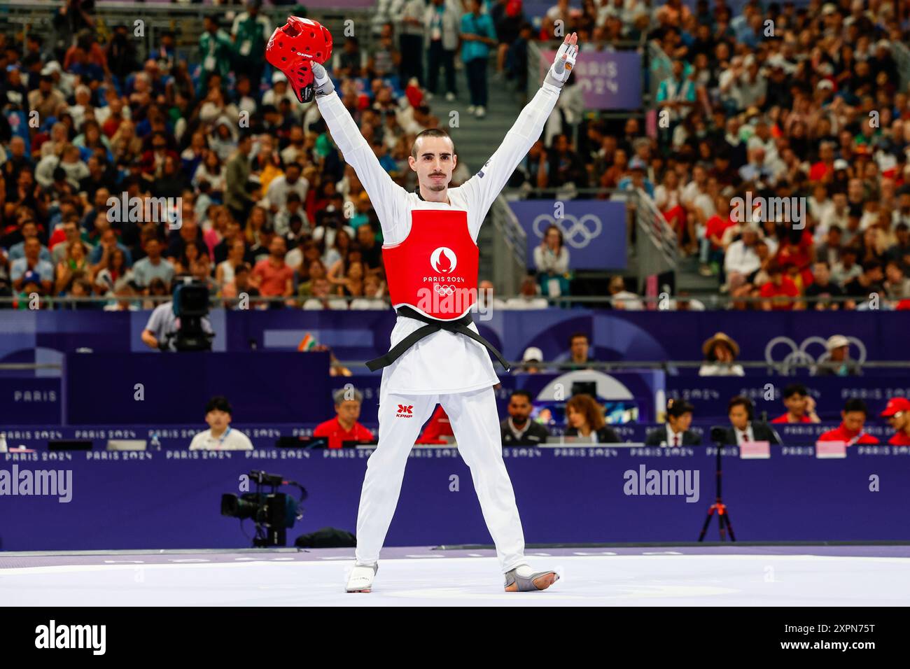 Bailey Lewis of Australia gestures against Nouridine Garba of Niger ...