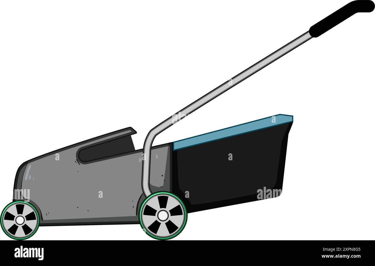 care lawn mower cartoon vector illustration Stock Vector Image & Art ...